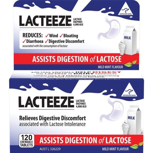 Lacteeze 120 Tablets – Digestive Comfort for Lactose Intolerance ...